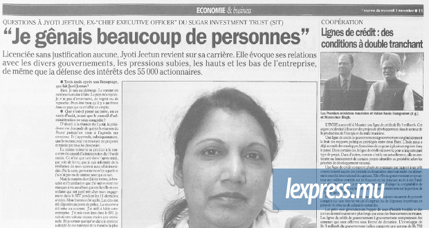 Politique : Jyoti Jeetun: une femme de fer quitte la salle de conseil ...